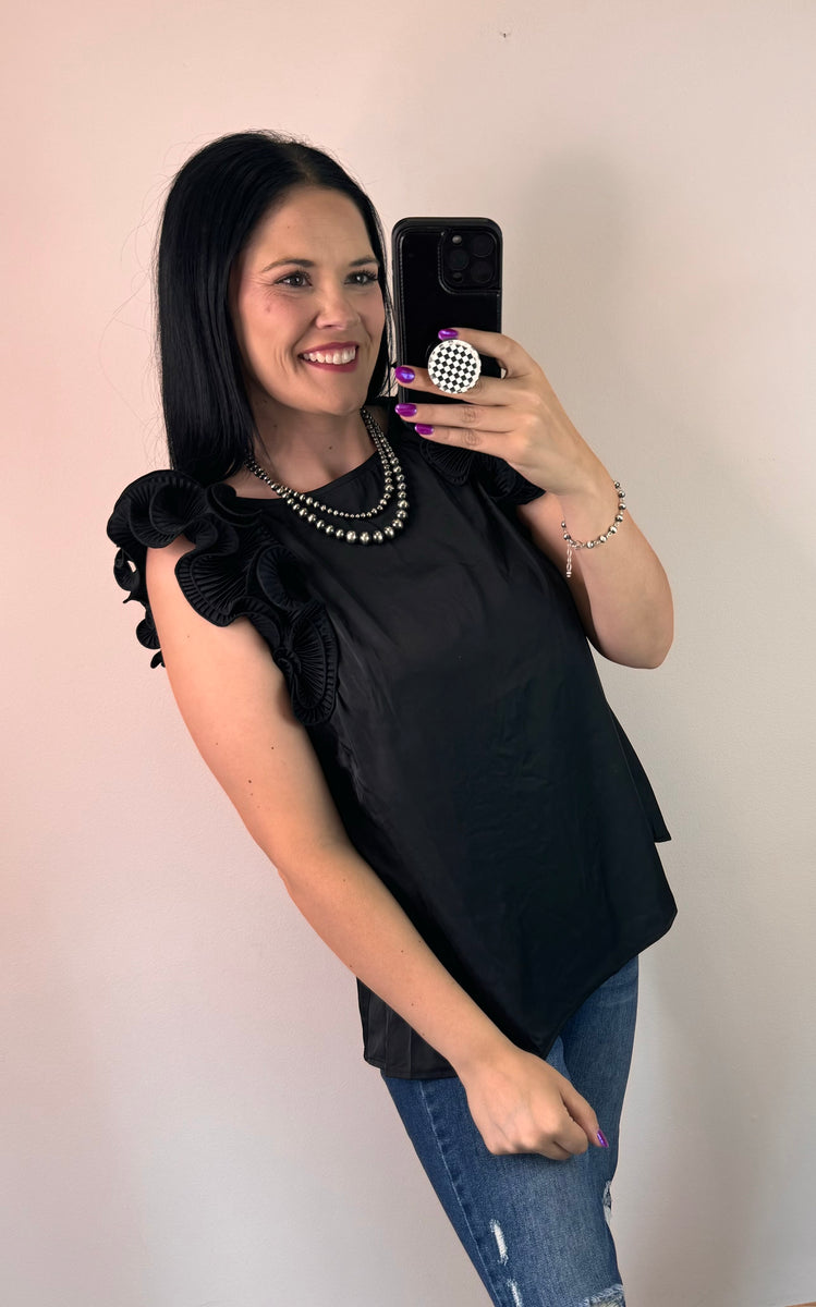 Satin Wired Frill Tank Top **3 COLORS** - PLUS – The Baden Baldy